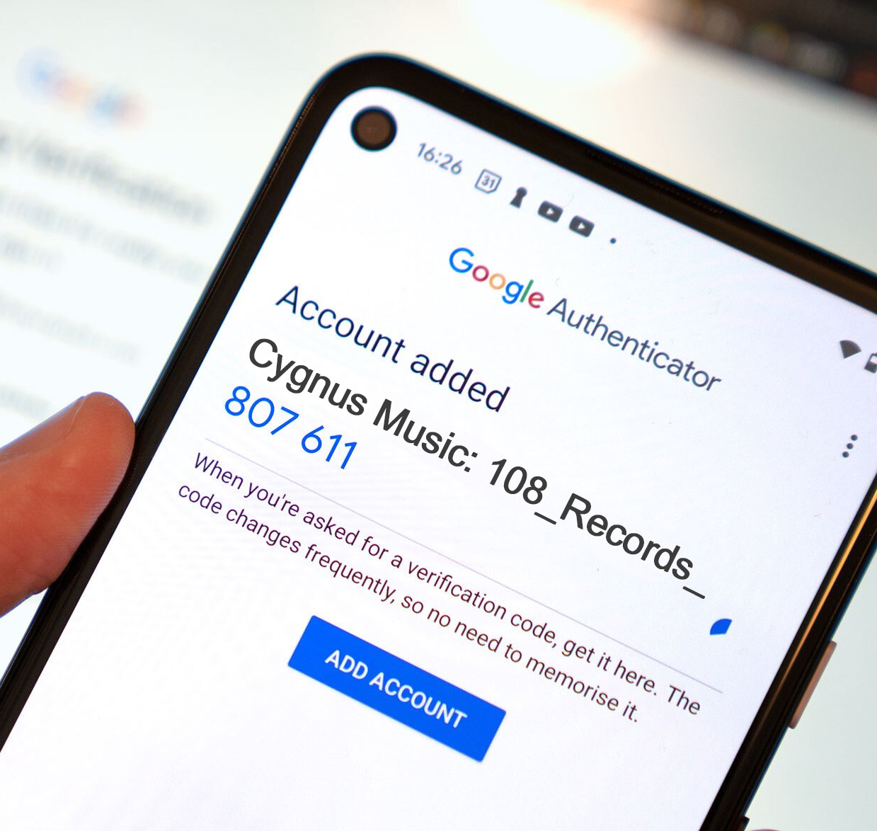 2 factor authentication – Cygnus Music Resources